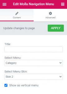 Displaying Menus – Molla WordPress Documentation