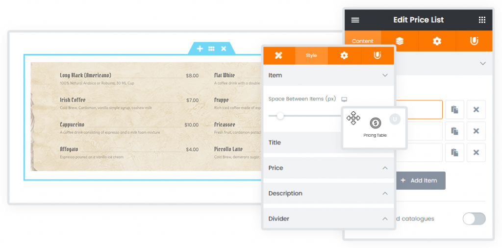 Price list element - Elements