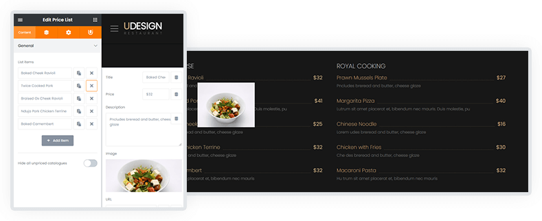 Price list element - Elements