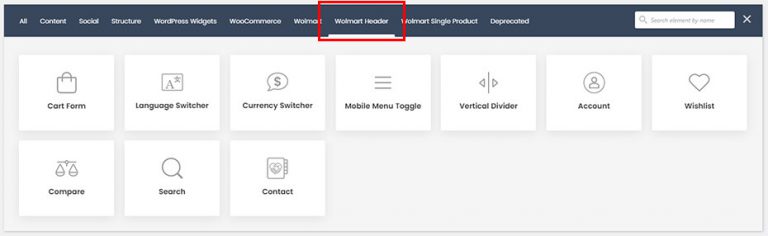 Wolmart Header Builder Elements - Documentation