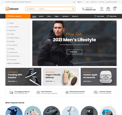 Wolmart - Multi-Vendor & Marketplace eCommerce Theme